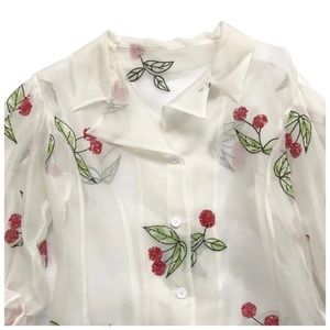 Tops | The Patrizia Sheer Cherry Blouse | Poshmark